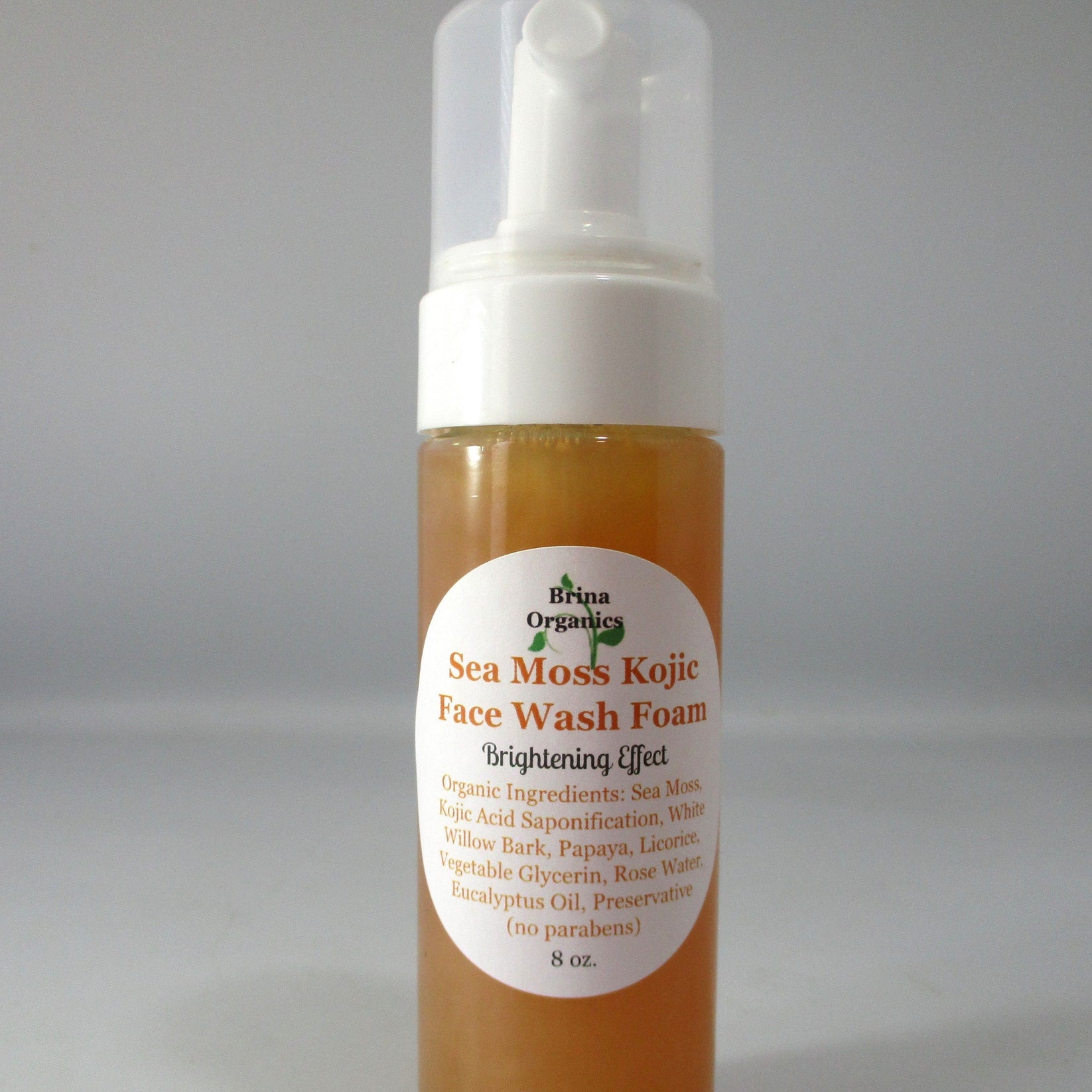 Sea Moss Kojic Acid Face Wash, Brightening Effect, Brina Organics